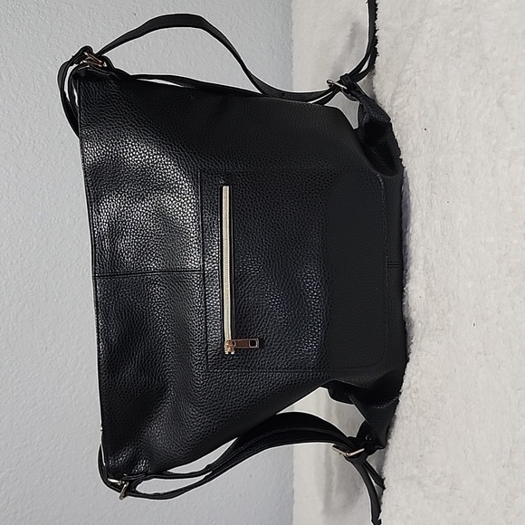 Unbranded | Bags | Black Backpack Tote Faux Leather Large | Poshmark